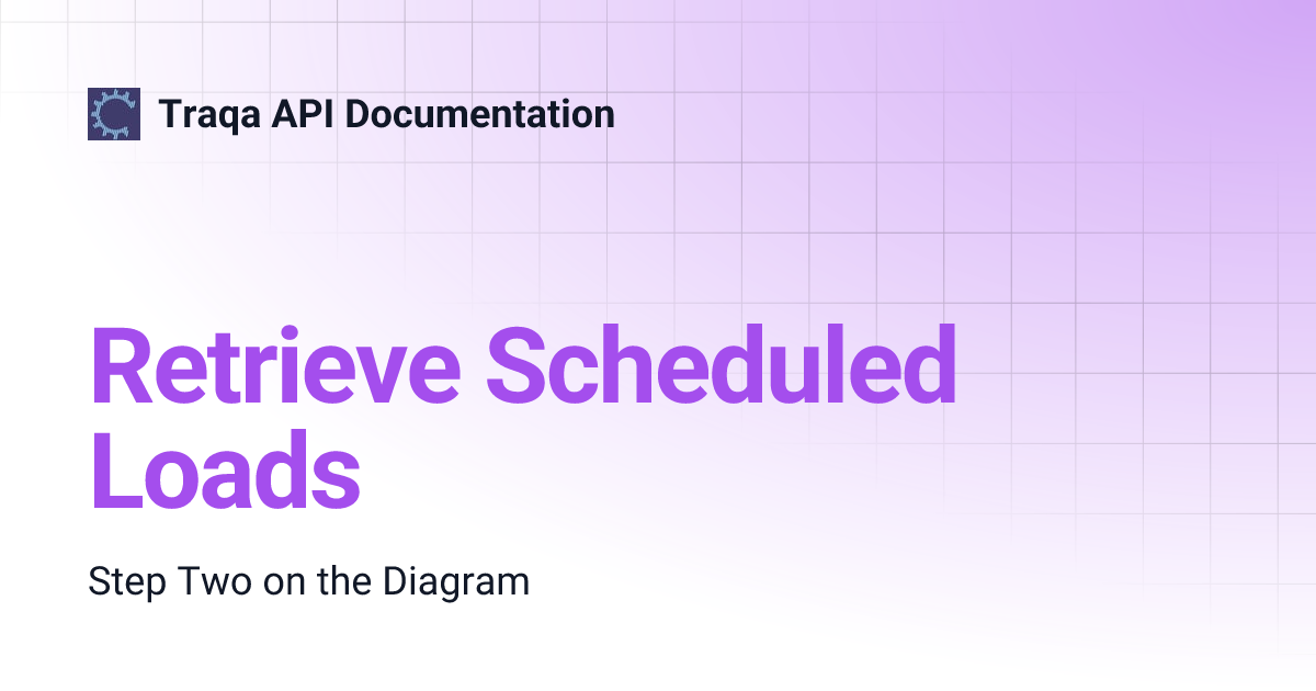 Retrieve Scheduled Loads | Traqa API Documentation