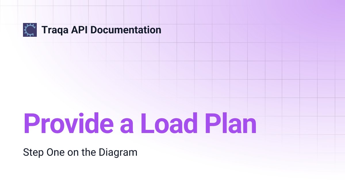 Provide a Load Plan | Traqa API Documentation